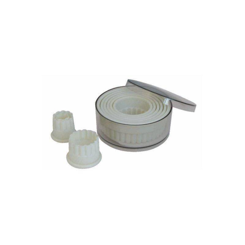 Découpoirs Les 9 Ronds cannelés plastiques de BUYER - 2 à 10 cm H 3.5 cm