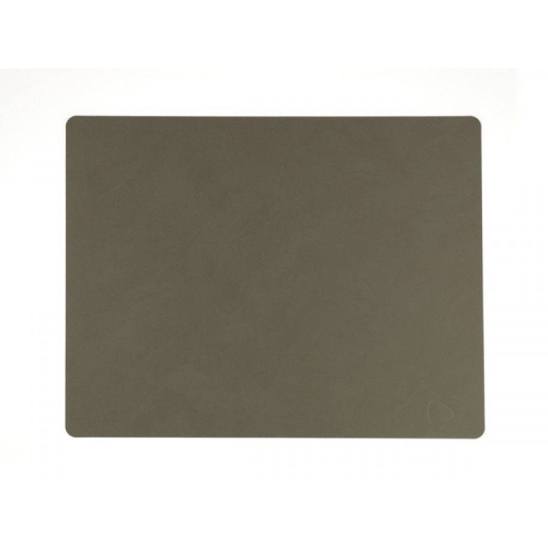 Set de table rectangulaire NUPO en cuir recyclé LINDDNA 45 x 35 Vert Kaki