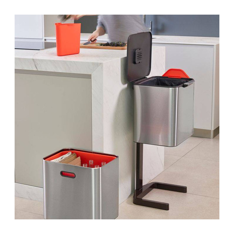 Poubelle de cuisine Tri Sélectif TOTEM Max Joseph Joseph 60 L Inox