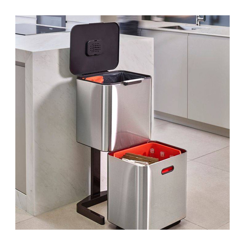 Poubelle de cuisine Tri Sélectif TOTEM Max Joseph Joseph 60 L Inox
