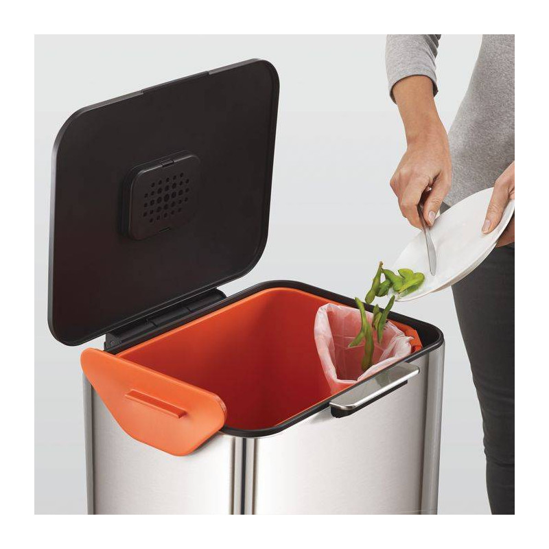 Poubelle de cuisine Tri Sélectif TOTEM Max Joseph Joseph 60 L Inox