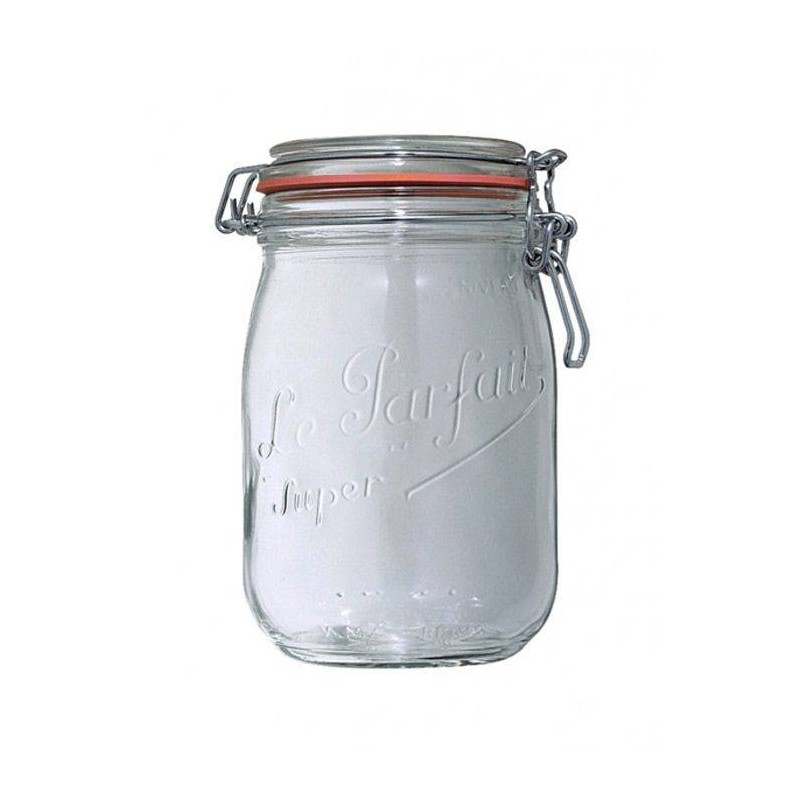 CONSERVE Bocal en verre avec couvercle et caoutchouc Le Parfait 1 L