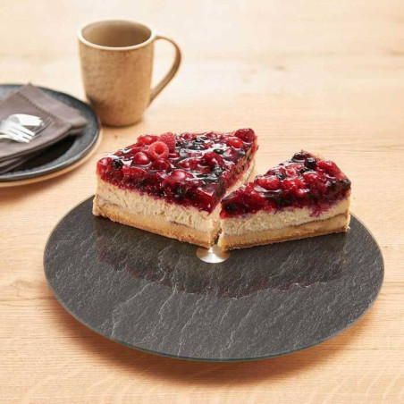TURN Plateau à gâteau fromage tournant LEONARDO en verre effet marbre