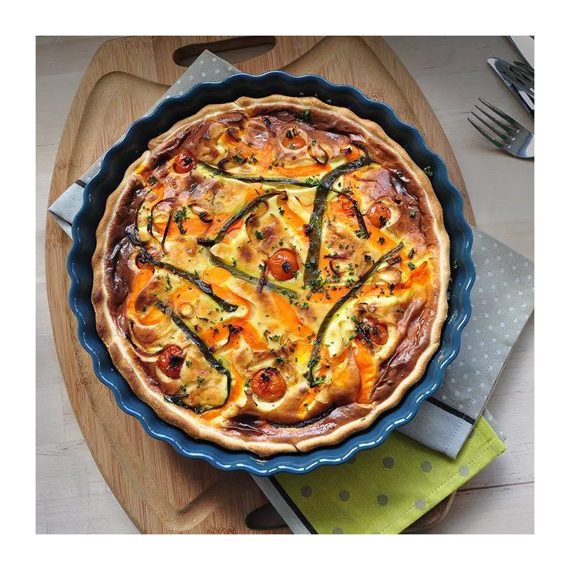Moule à Tarte Tourtière haute Emile HENRY Bleu nuit Belle Ile D28 cm