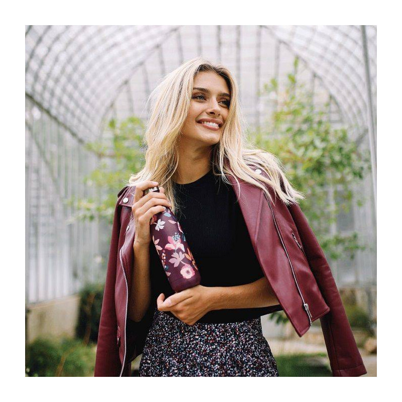 Bouteille isotherme double paroi en Inox Qwetch 500 ml Bohême Prune