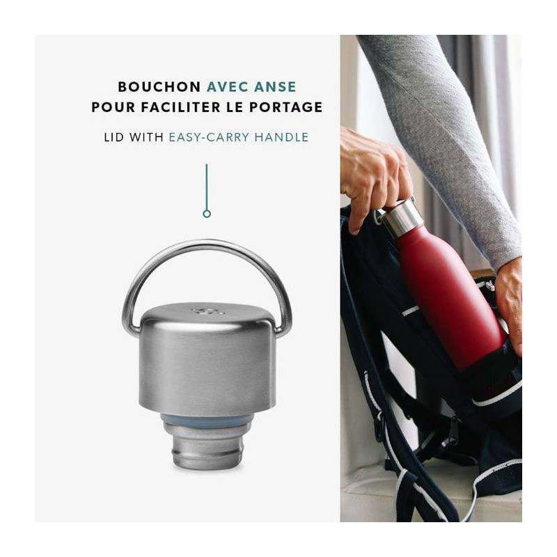 ACTIVE Bouteille isotherme double paroi en Inox avec poignée Qwetch 1 L ...