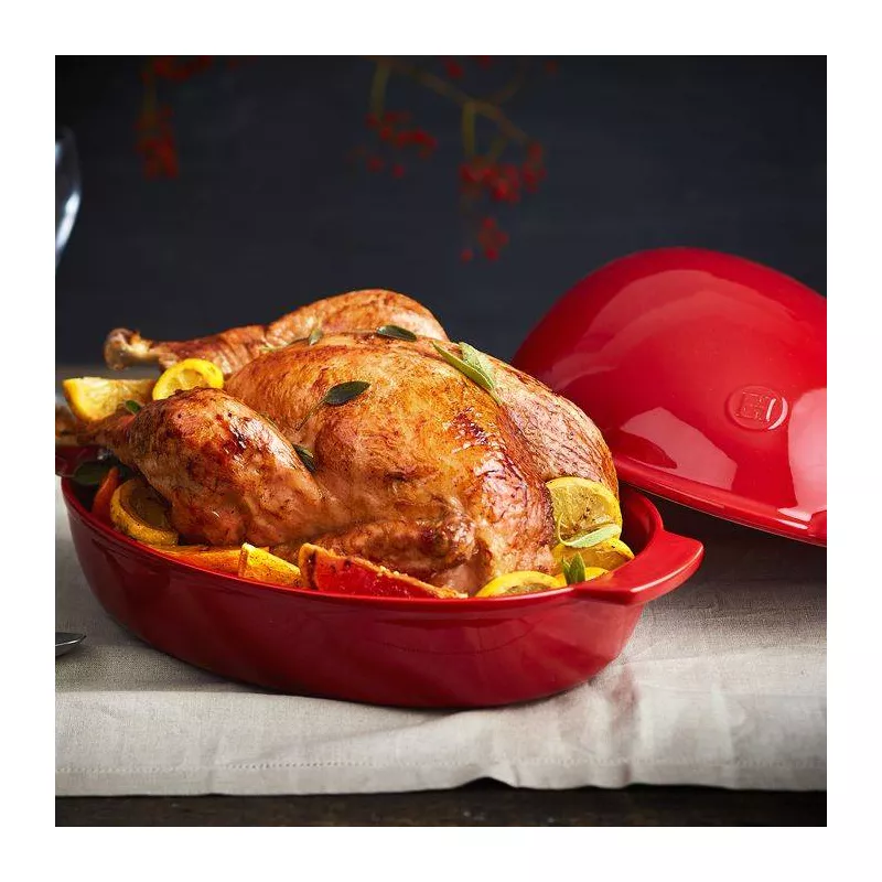 Brique à rôtir XL Plat à poulet Emile HENRY Rouge Grand Cru VPC