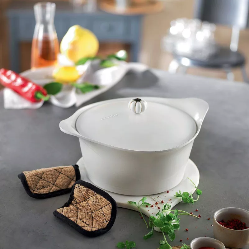 Paire de Maniques en Coton pour L´incroyable Cocotte Cookut - Toile de jute