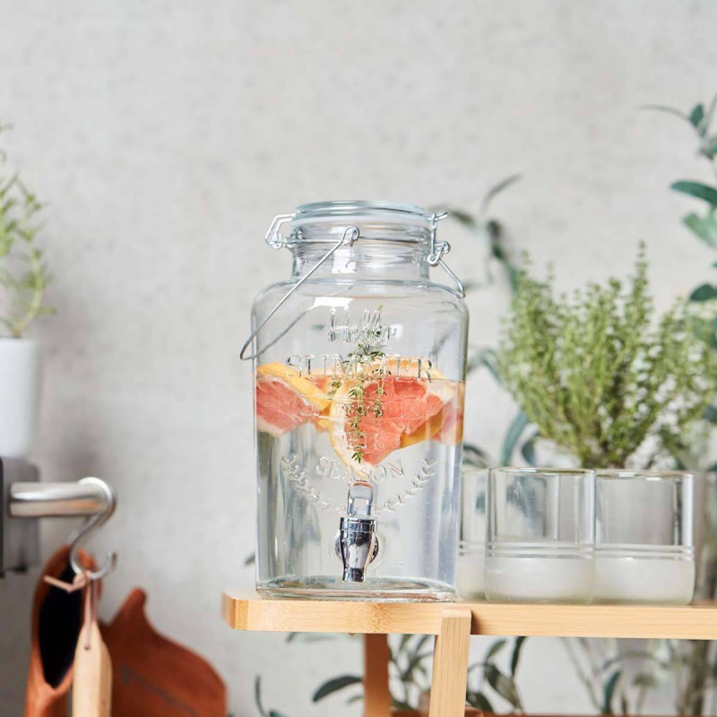 Bonbonne en verre robinet jus punch rhum arrangé Point Virgule 3 L