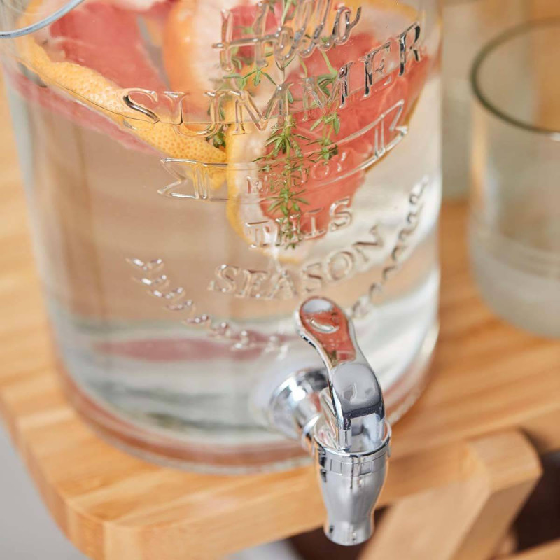 Bonbonne en verre robinet jus punch rhum arrangé Point Virgule 3 L