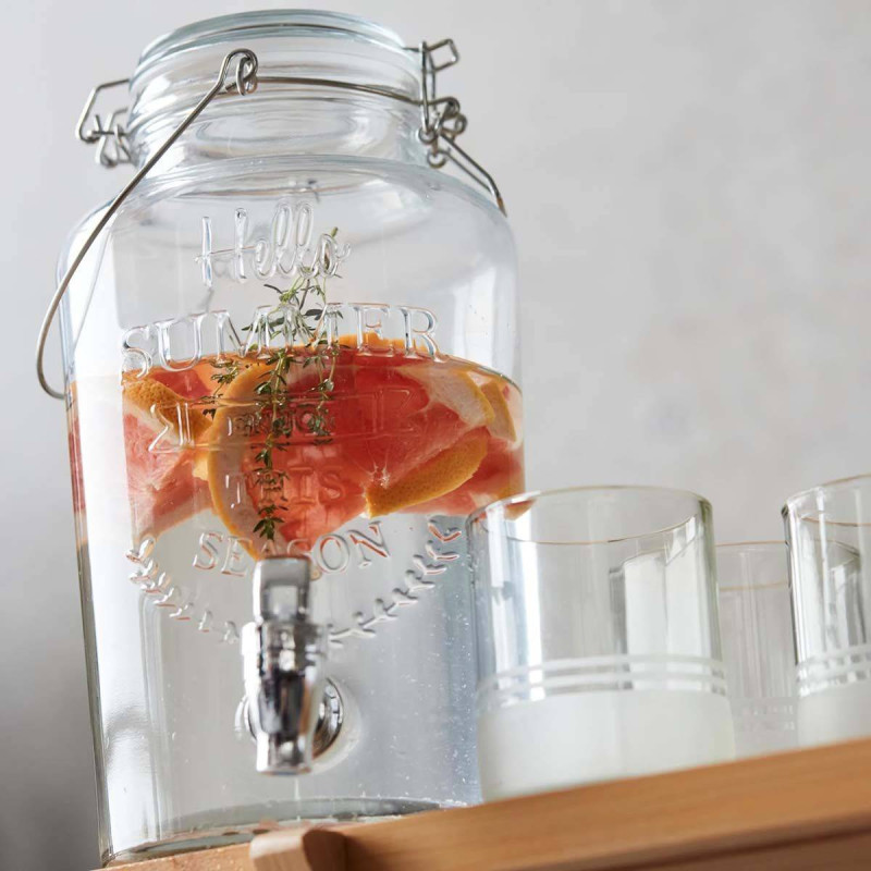 Bonbonne en verre robinet jus punch rhum arrangé Point Virgule 3 L