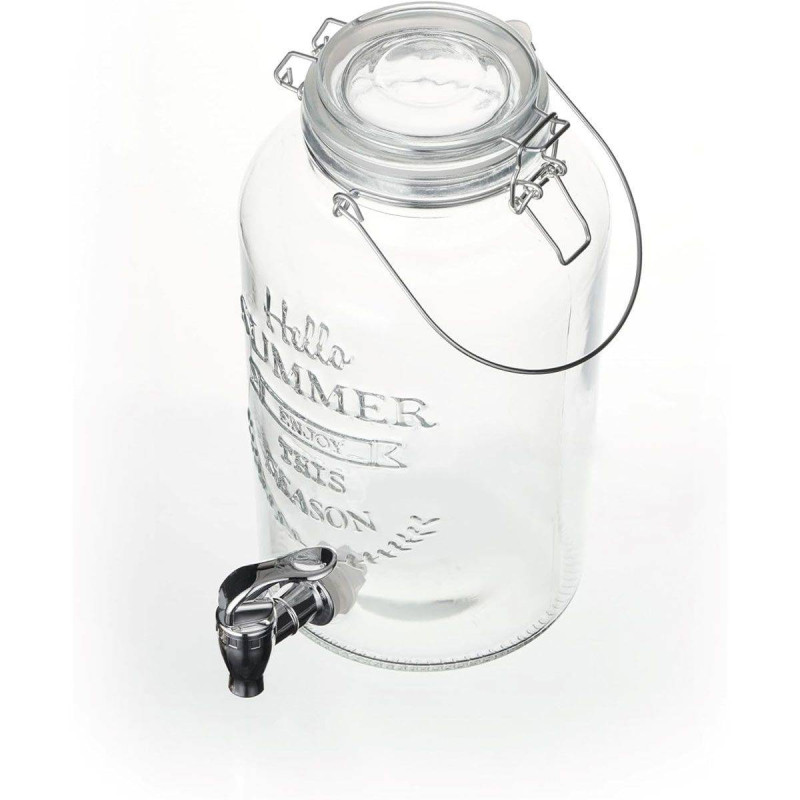 Bonbonne en verre robinet jus punch rhum arrangé Point Virgule 3 L