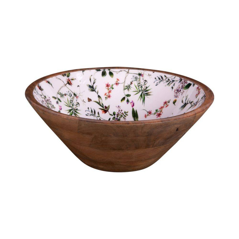 CHAMPETRE Saladier en manguier et intérieur émaillé D30 TABLE PASSION