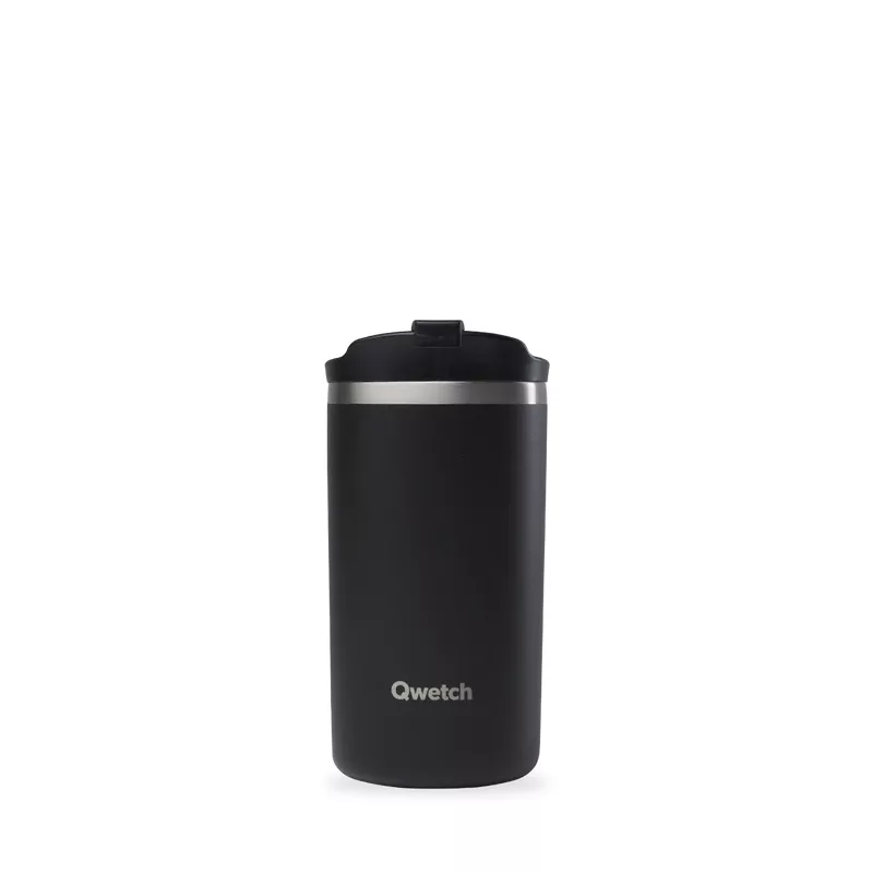 TRAVEL MUG isotherme double paroi en Inox Qwetch 350ml Noir mat