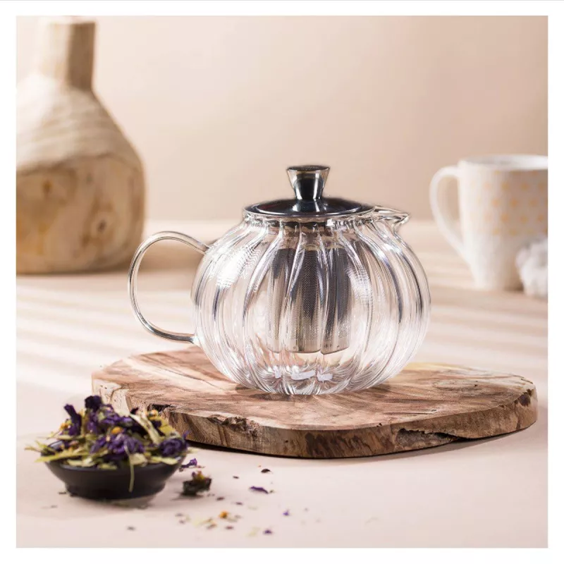 GYOKURO Théière en verre borosilicate avec infuseur inox et fond dévissable CRISTEL 1,2 l