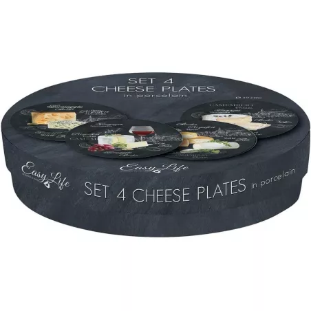 WORLD OF CHEESE - Coffret 4 assiettes à fromage en Porcelaine