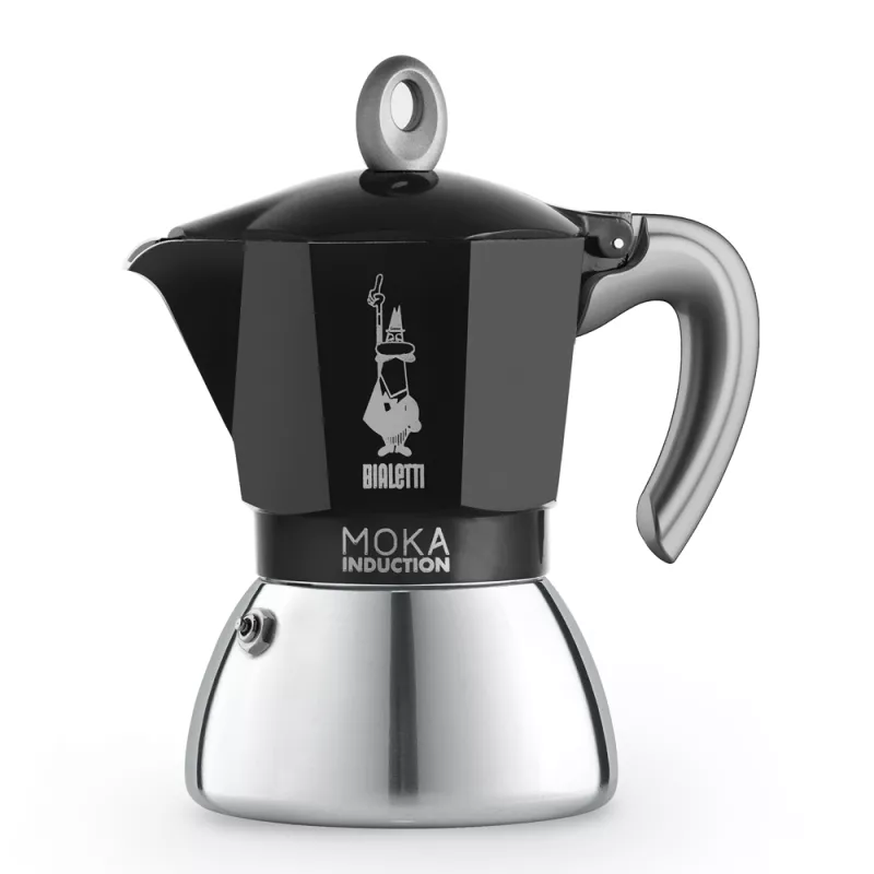 BIALETTI Moka Induction Cafetière Italienne en Aluminium 6 Tasses noire