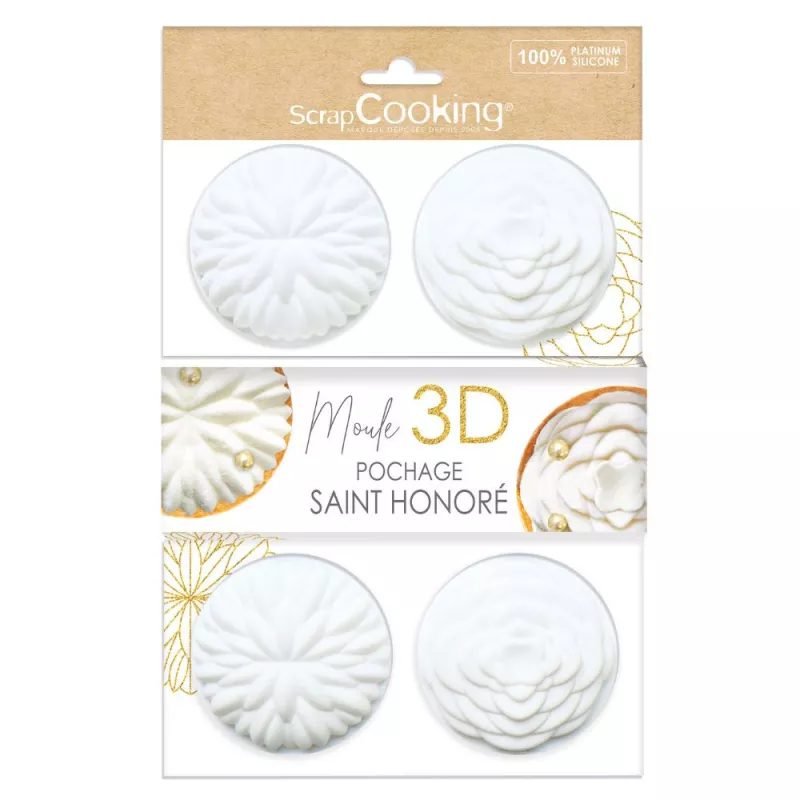 Moule silicone 3D pochage saint-Honoré D7cm Scrapcooking