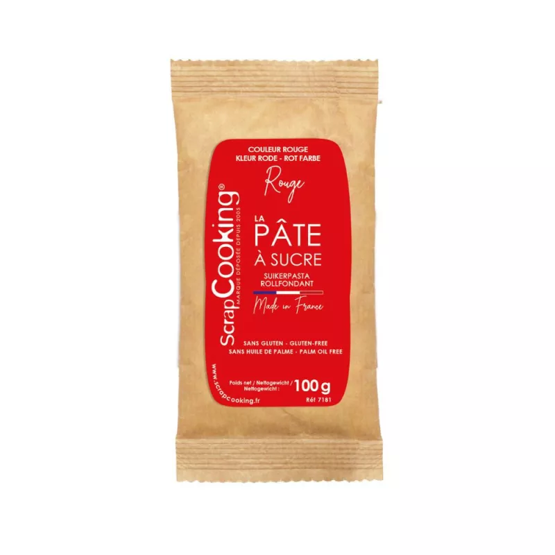Pâte à sucre classique ScrapCooking Paquet de 100 g Rouge