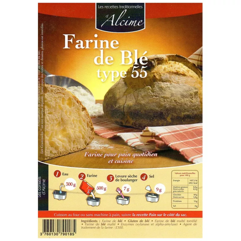 Farine de blé Type 55 Sac de 5 Kg