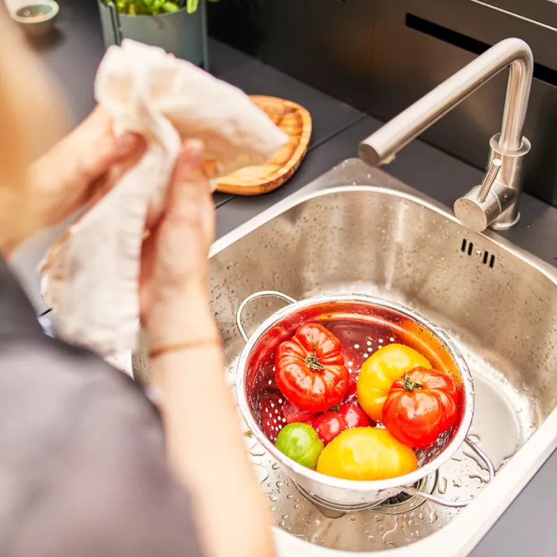 Meuble de cuisine extérieure Évier avec Comptoir Bar noir Forge Adour CBN