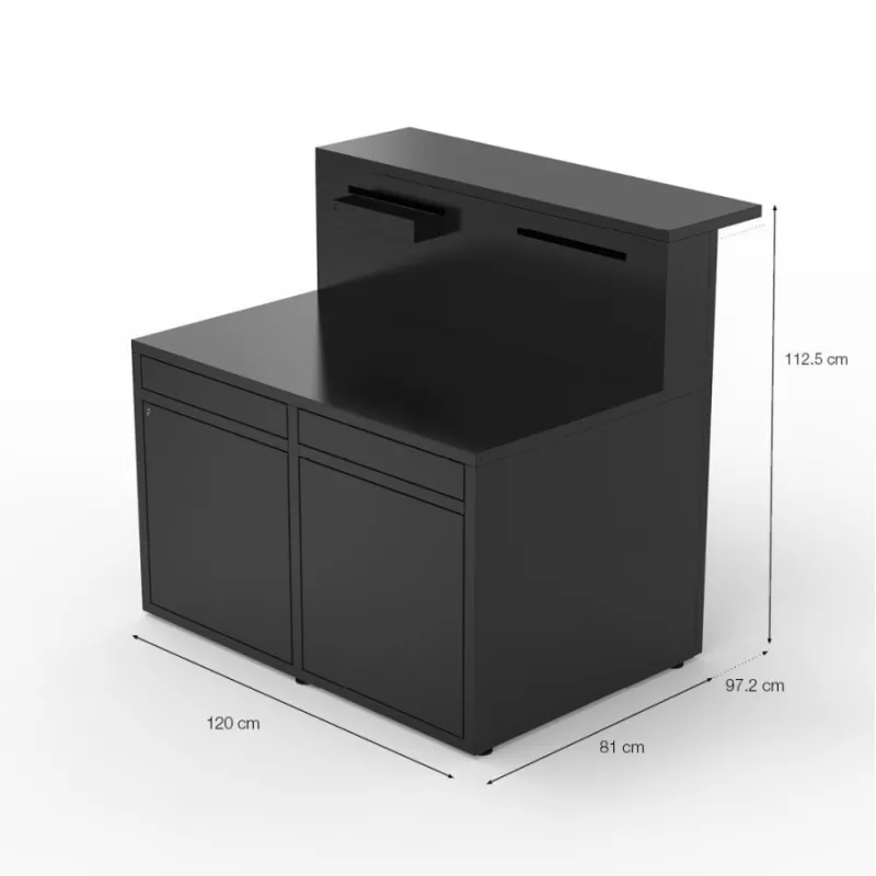 Meuble de cuisine extérieure 2 portes avec comptoir bar noir Forge ...