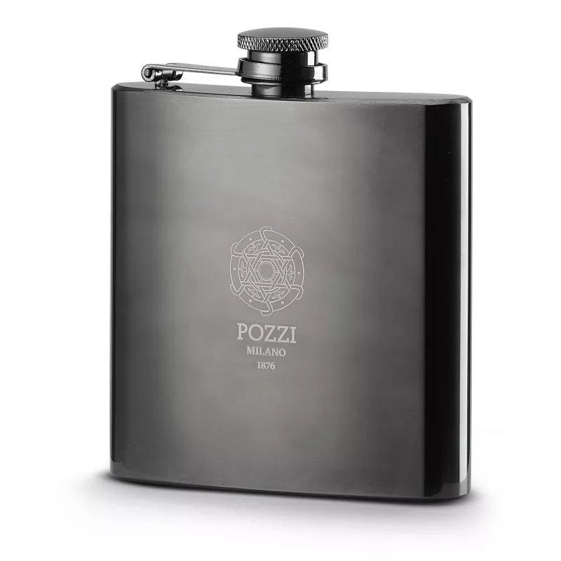 Flasque en inox noir 180 ml Pozzi Milano