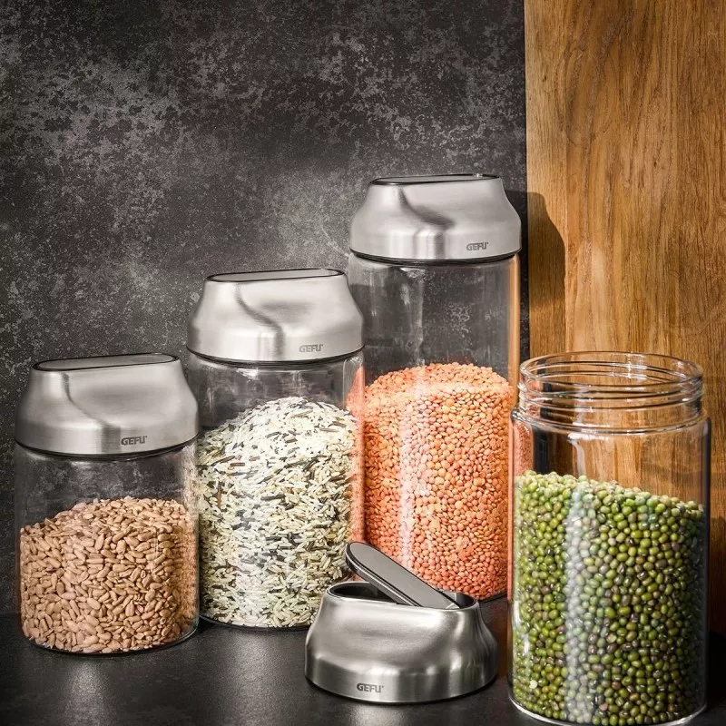 KIPPO boite de conservation hermétique verre et inox GEFU 1.3L