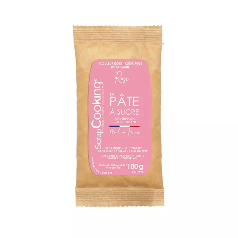 Pâte à sucre classique ScrapCooking Paquet de 100 g Rose