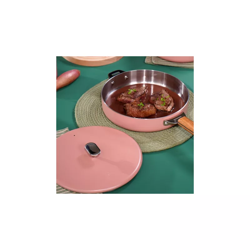 COOKUT Merveilleuse Poêle 28cm Rose Guimauve