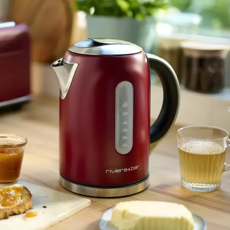 Bouilloire électrique inox MILA 1.5 L Température réglable Rouge ...